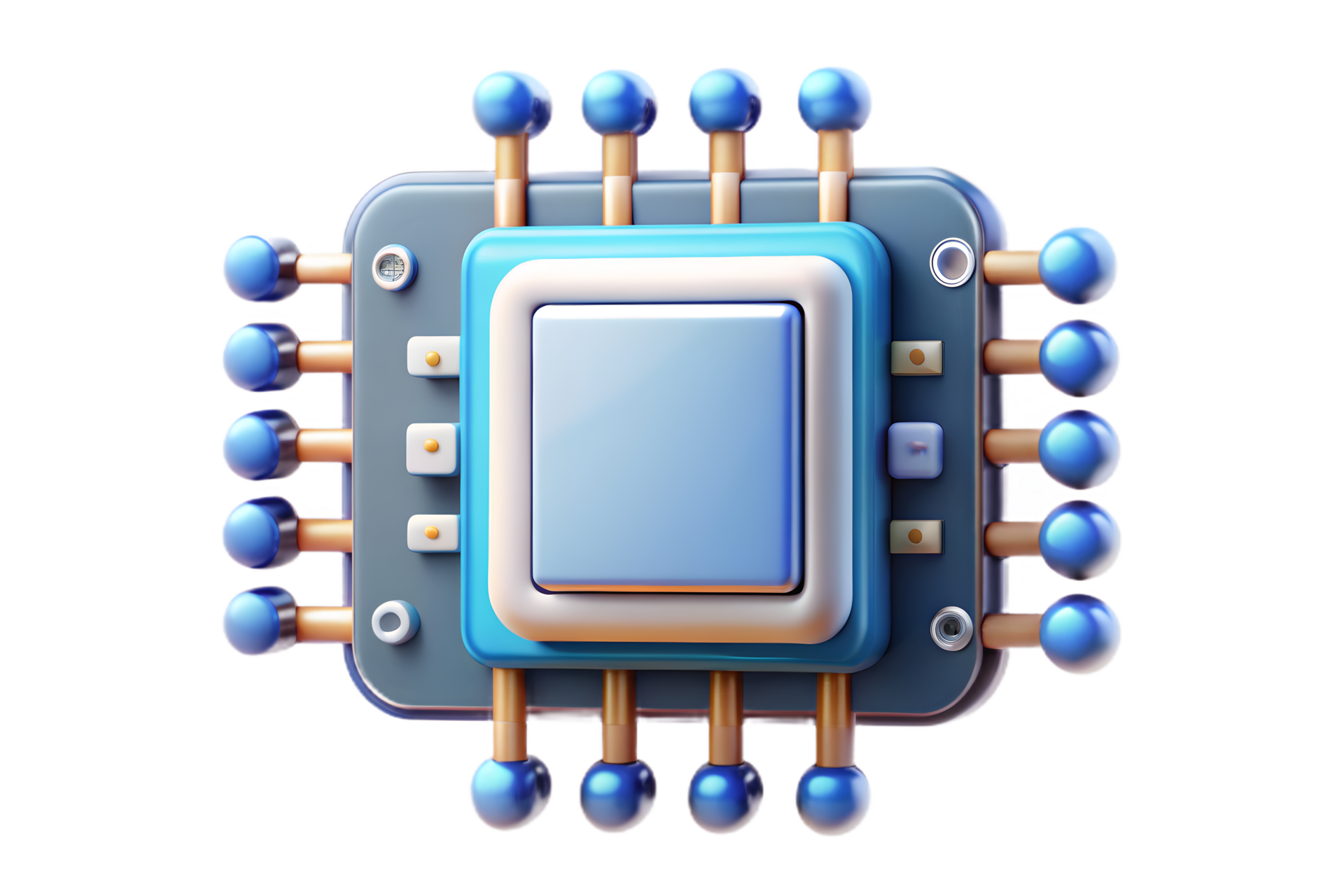 Isometric 3D AI Powered Circuit Frame concept as A clean border frame featuring intricate ...