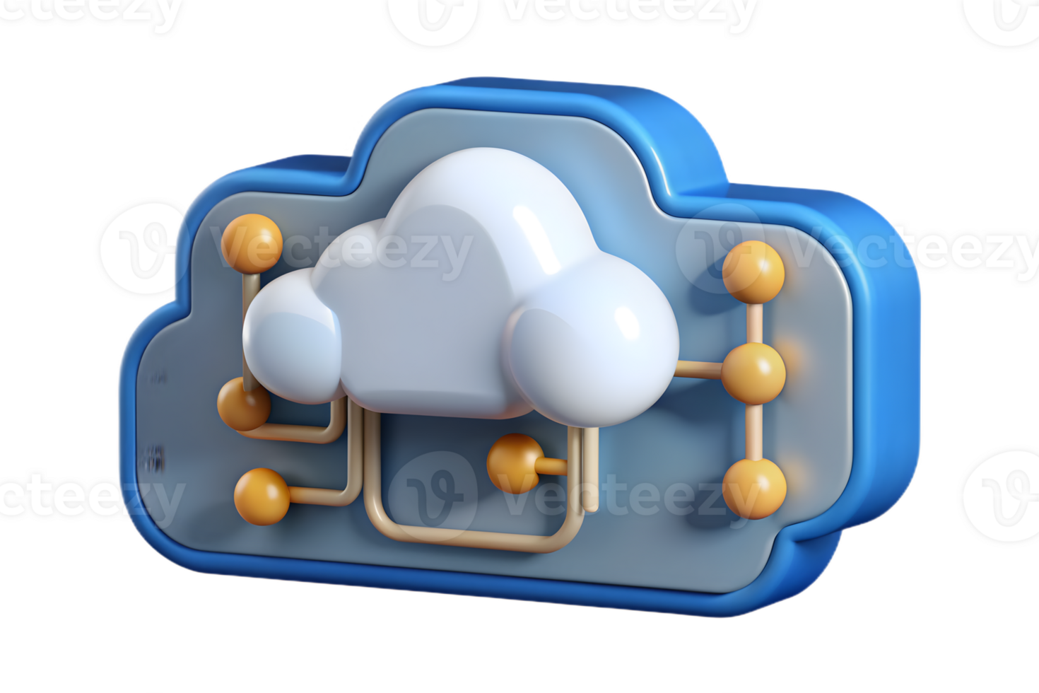 Isometric 3d Ai Powered Cloud Computing Frame Concept As A Clean Border Frame Featuring Cloud