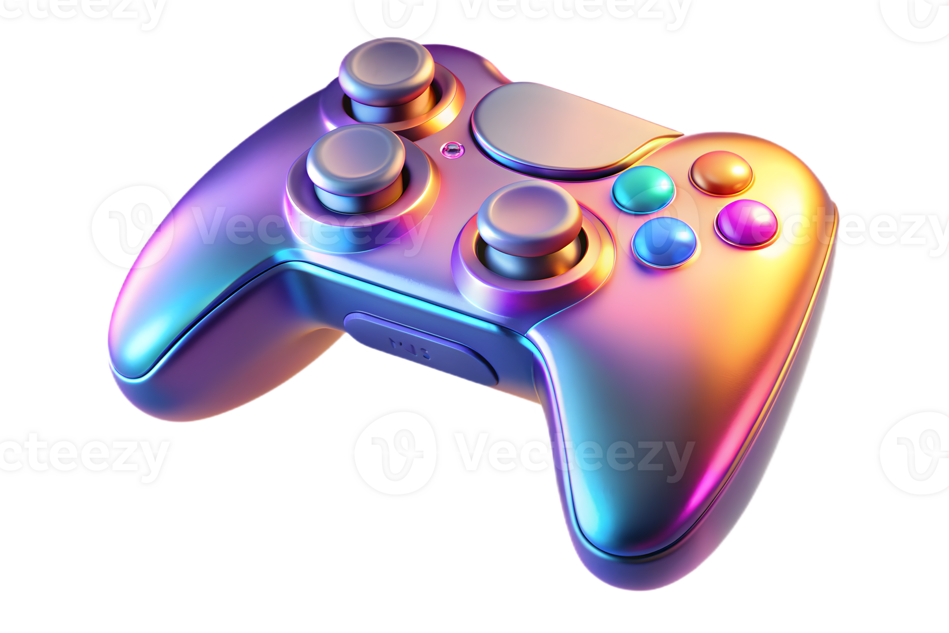 Isometric 3D Holographic Gaming Controller on Glossy Surface concept as A gaming controller with ...