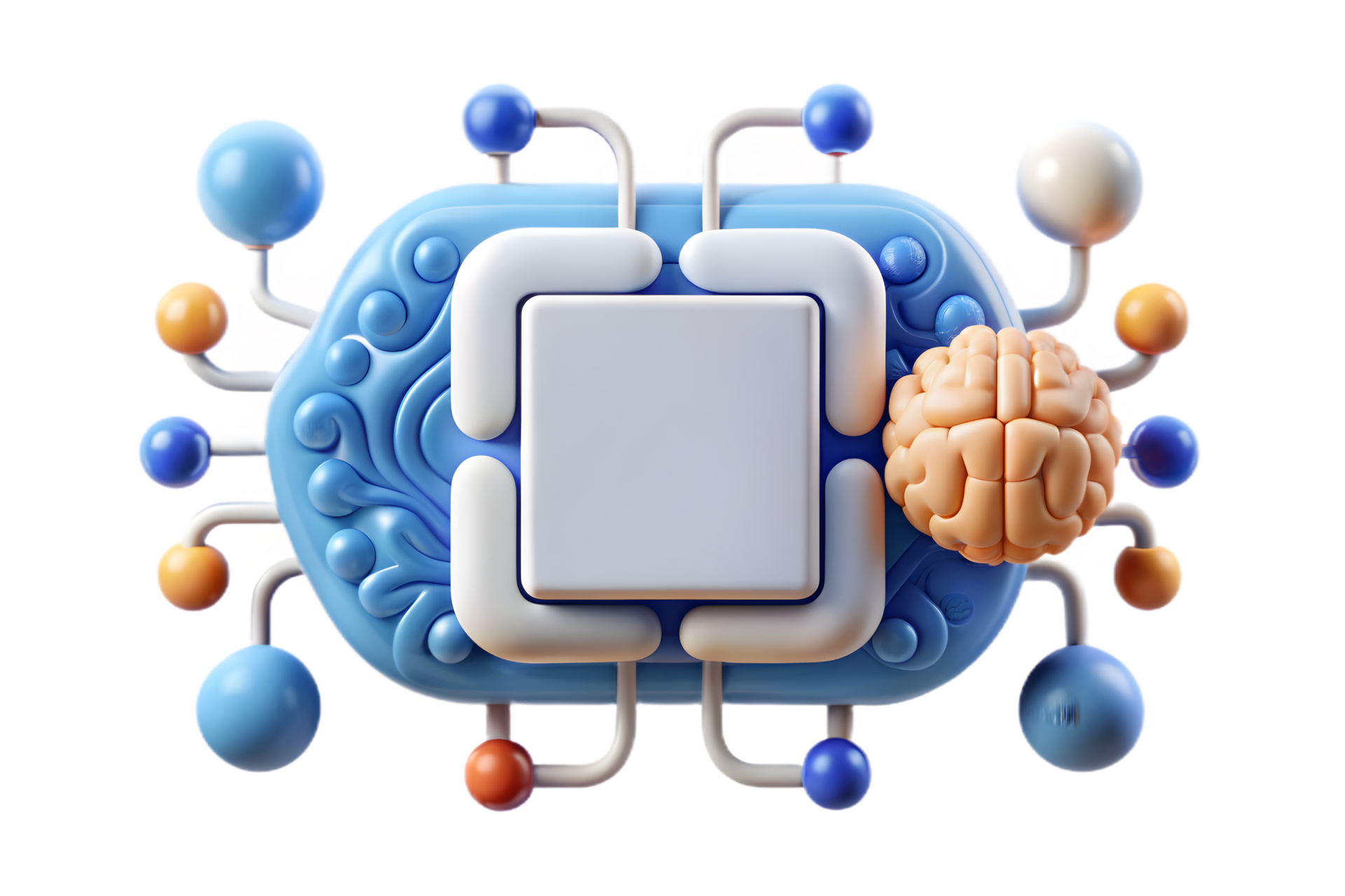 Isometric Ai Driven Digital Brain Frame Concept As A Minimalistic