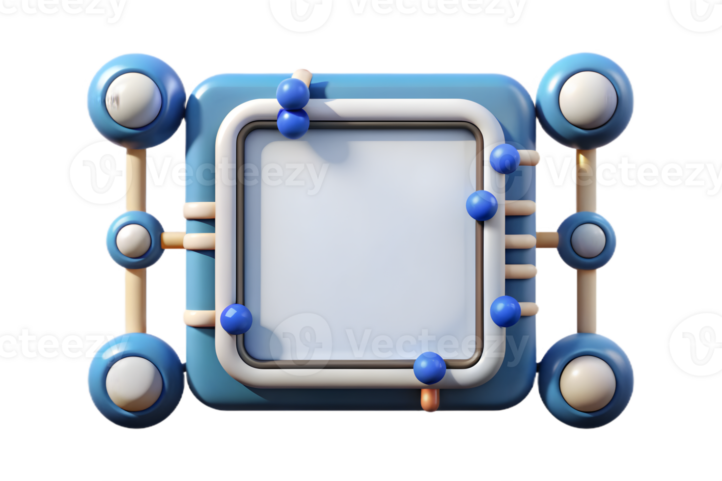 Isometric Flat Ai Driven Algorithmic Border Frame Concept As A