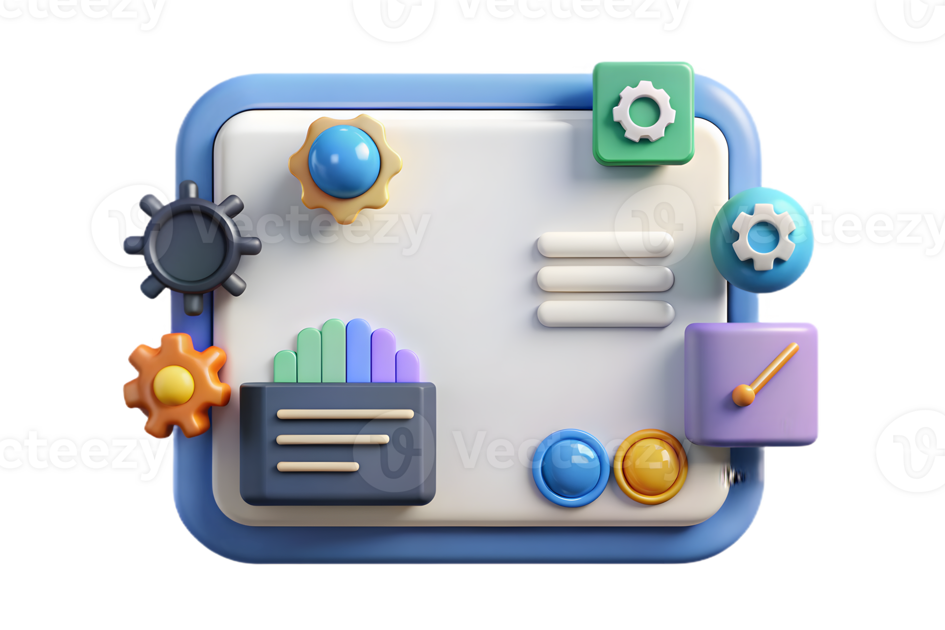 Isometric Flat AI Driven Language Processing Frame concept as A clean border frame with abstract ...