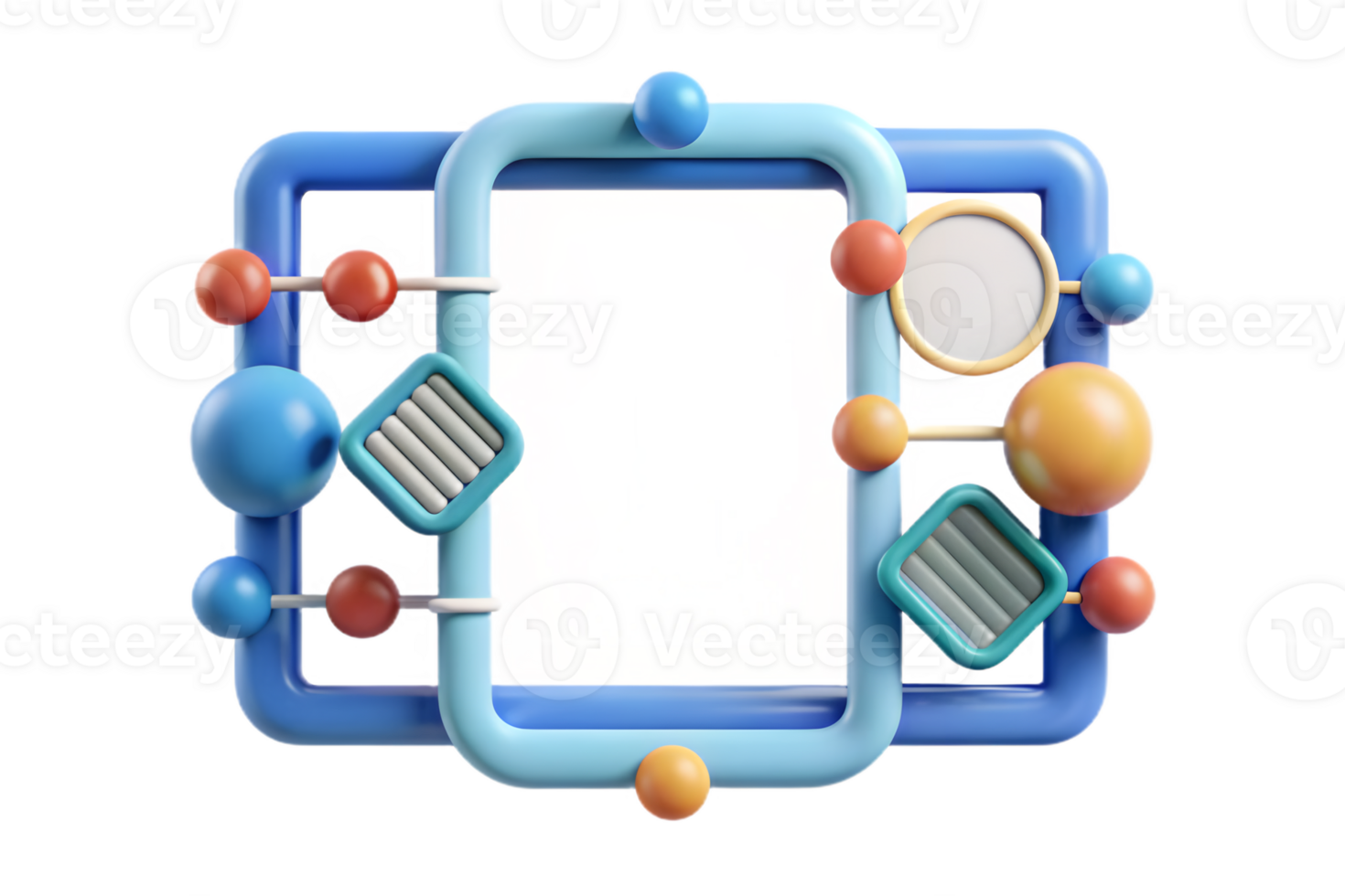 Isometric Flat Ai Powered Bioinformatics Border Frame Concept As A Minimalistic Border Frame