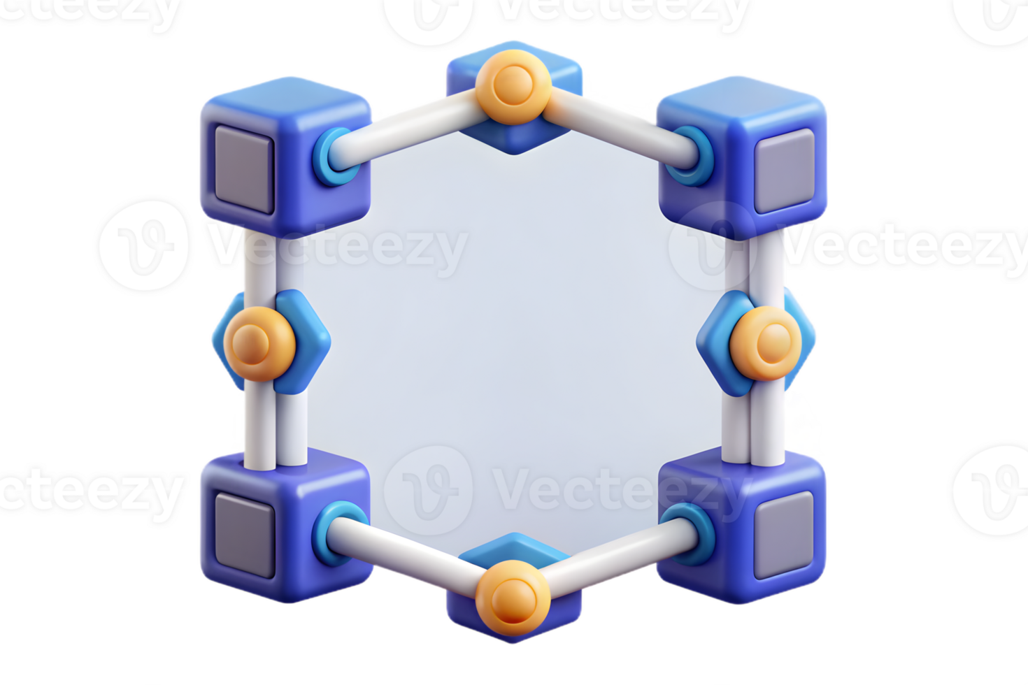 Isometric Flat Ai Powered Blockchain Border Frame Concept As A Clean Border Frame Featuring