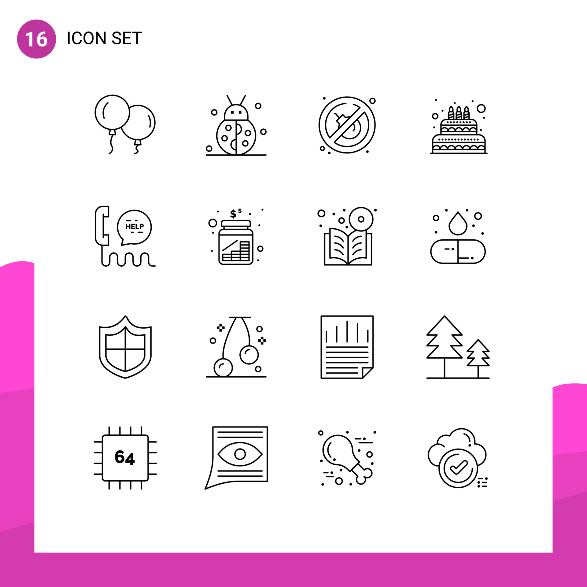 16 Universal Outlines Set For Web And Mobile Applications Communication