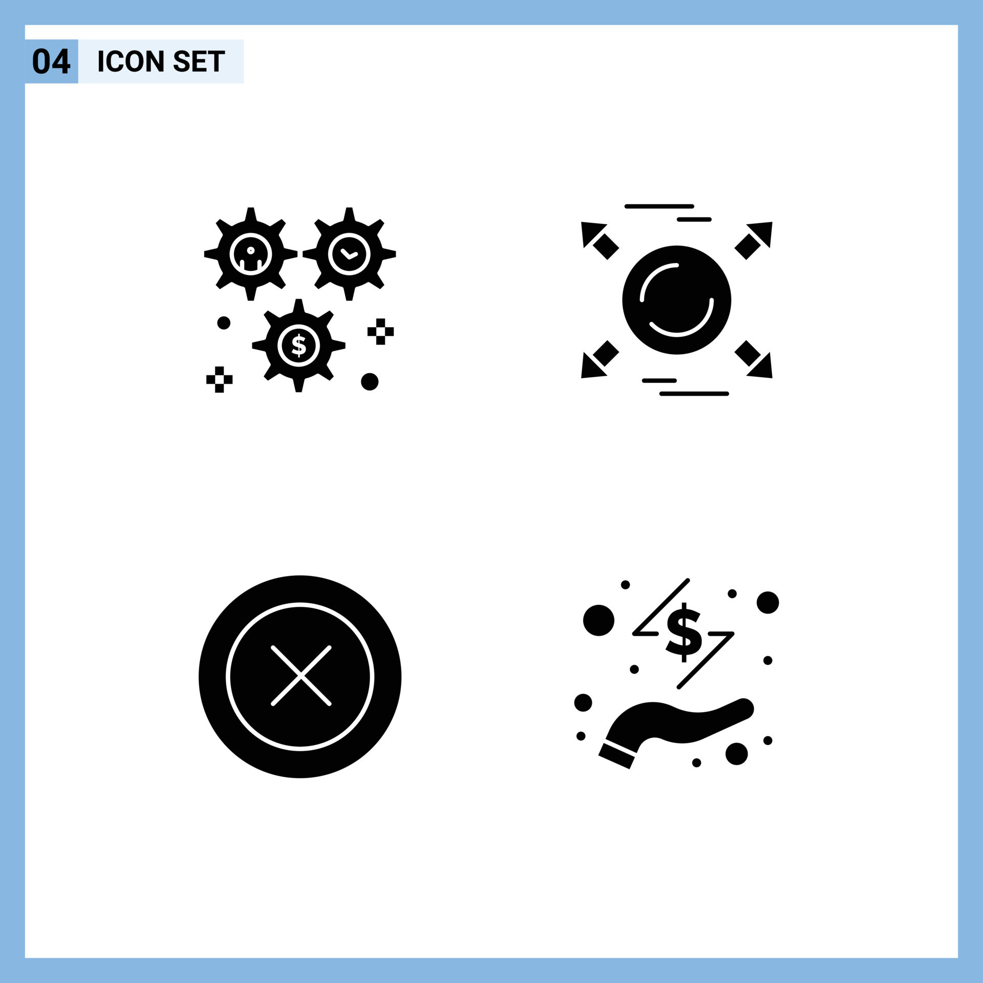 User Interface Pack Of 4 Basic Solid Glyphs Of Cog Layout Configuration Arrow Ux Editable