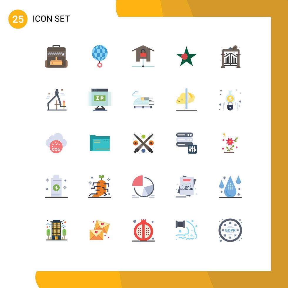 User Interface Pack Of 25 Basic Flat Colors Of Park Star Devices Flag Smart Home Editable