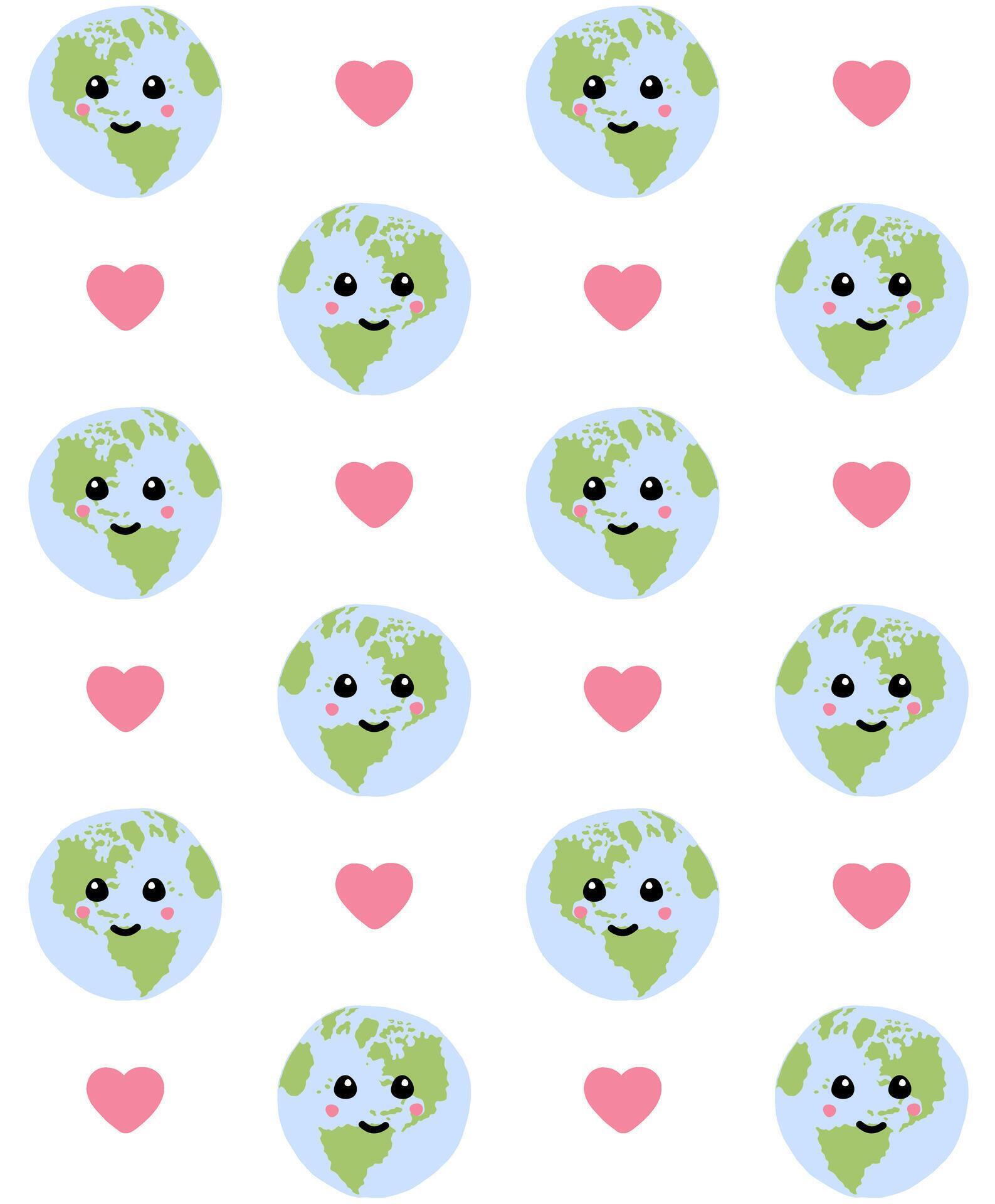 Seamless pattern of Earth with cute face 49178184 Vector Art at Vecteezy
