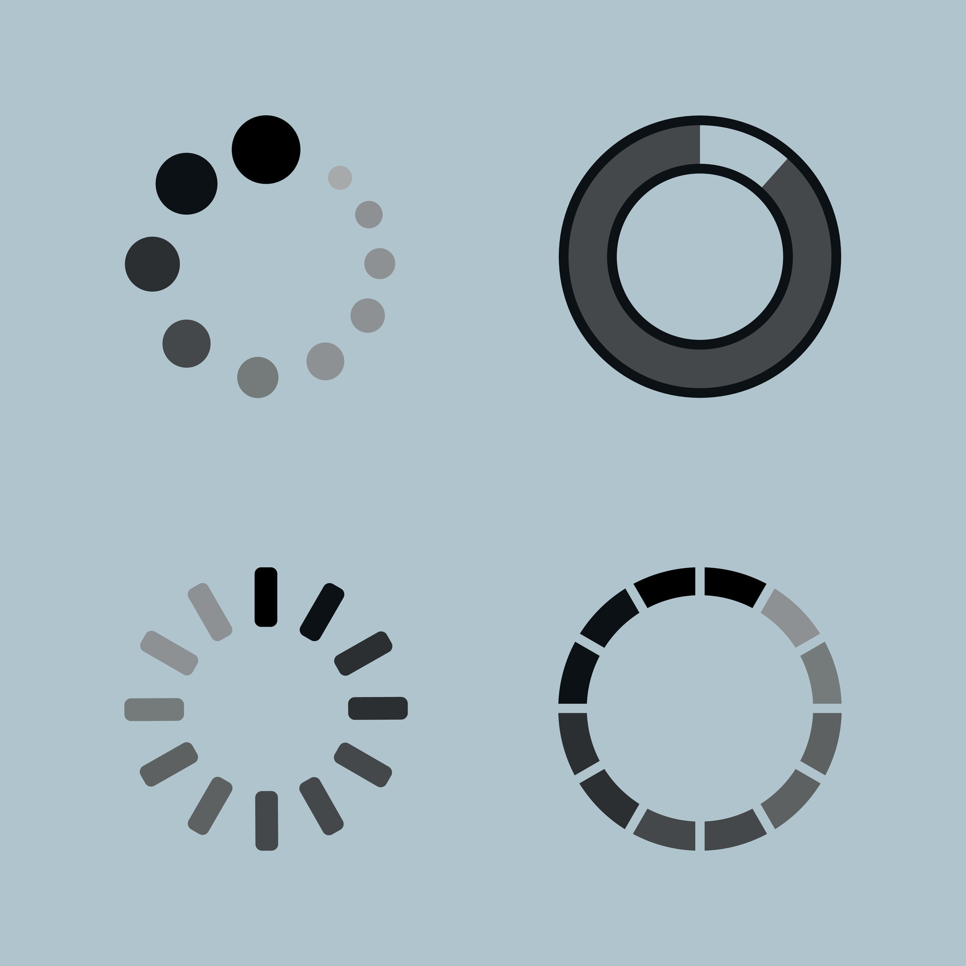 Circle loading icon set 49183889 Vector Art at Vecteezy