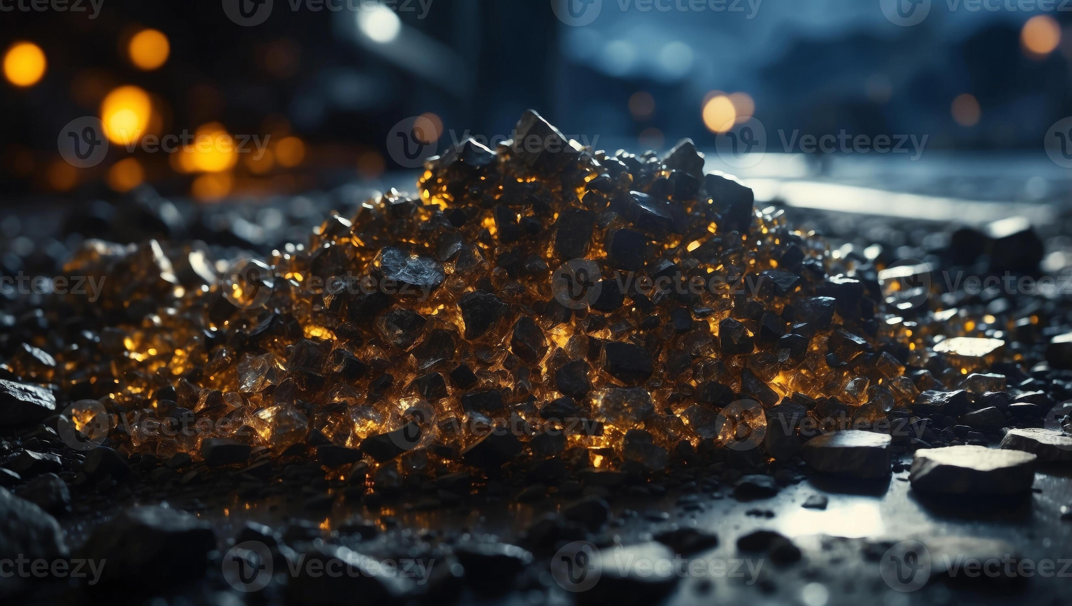 Chromite Double Exposure An Industrial Silhouette of Shiny Ore Processing. 49186124 Stock Photo ...