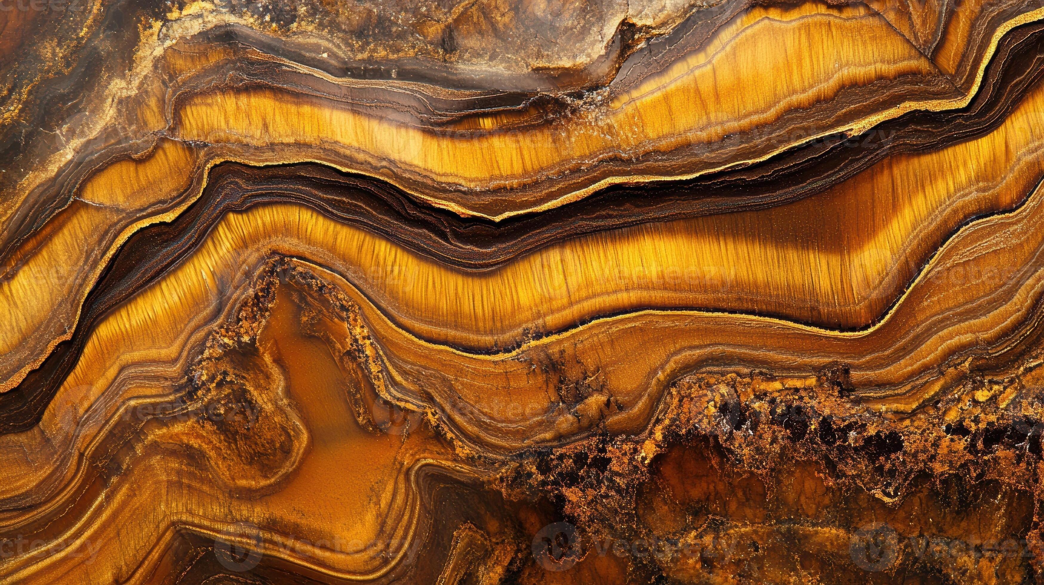 Polished tiger's eye close-up with golden brown swirling layers 49193530 Stock Photo at Vecteezy