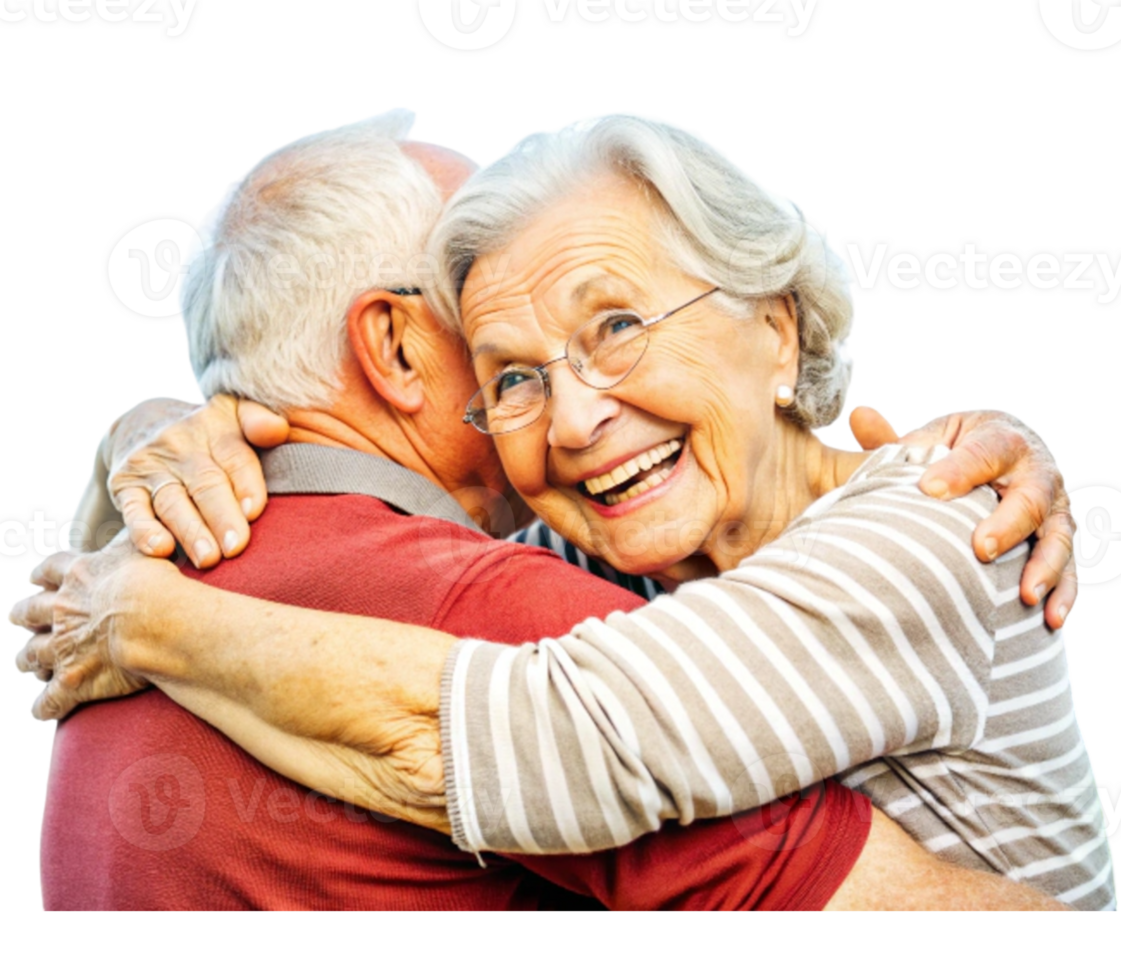 Happy Senior Couple Embracing And Laughing Together 49193683 Png