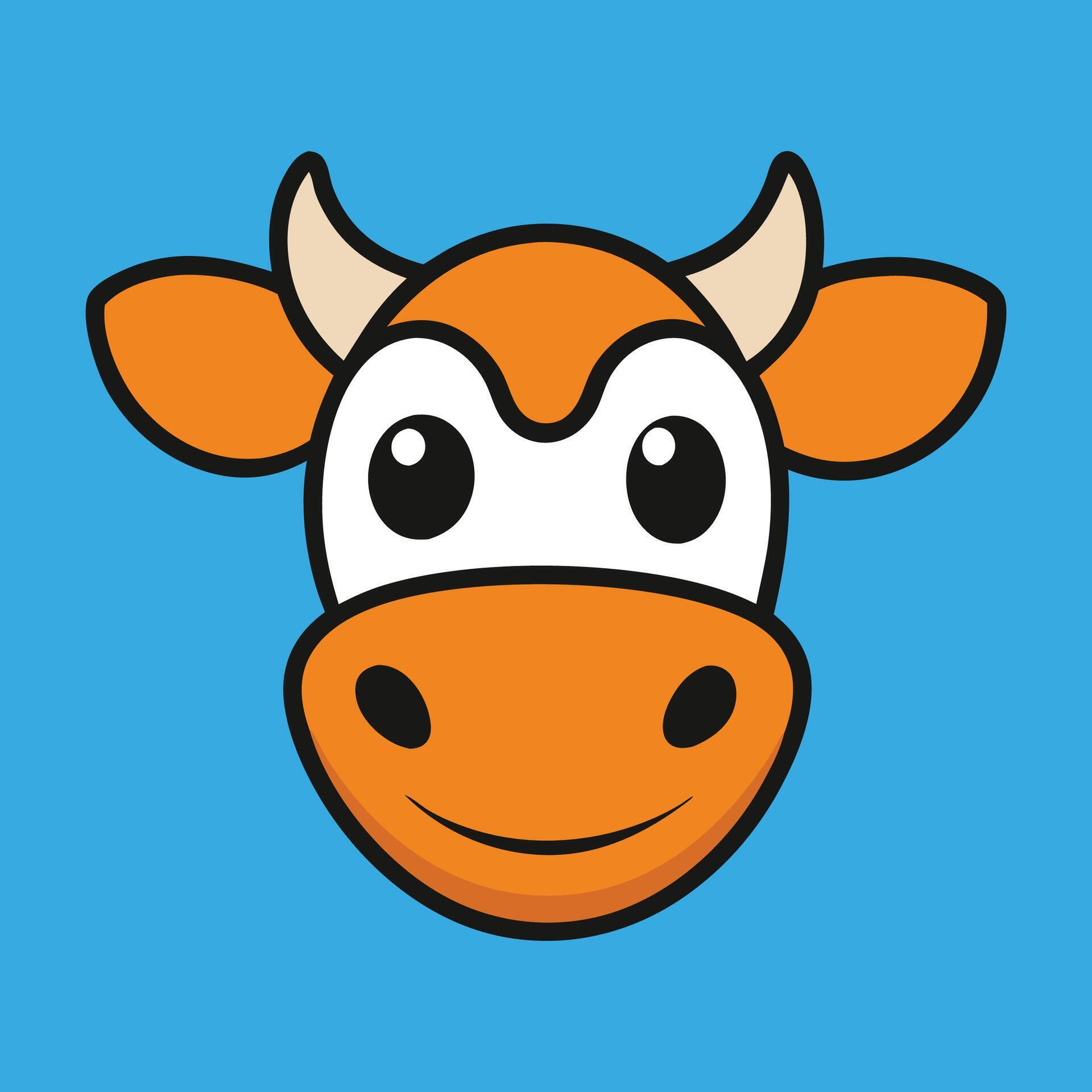 Face Of The Cow Looking Forward Illustration Cartoon Clipart Line Art Design 49194087 Vector Art