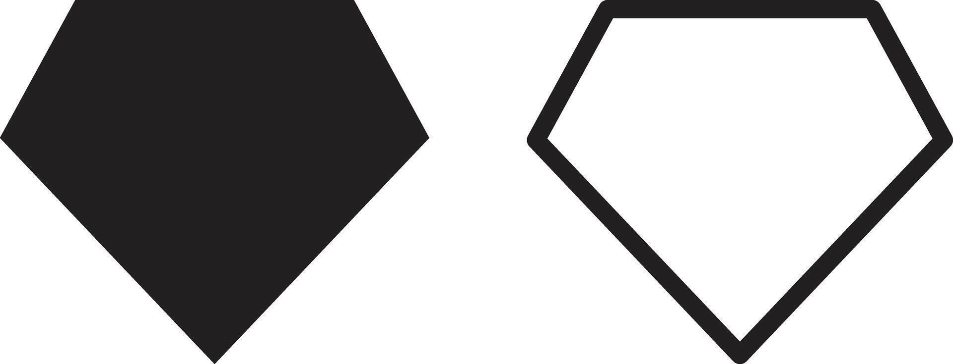 Diamond shape icon set in two styles . Gemstone icon set 49199106 ...