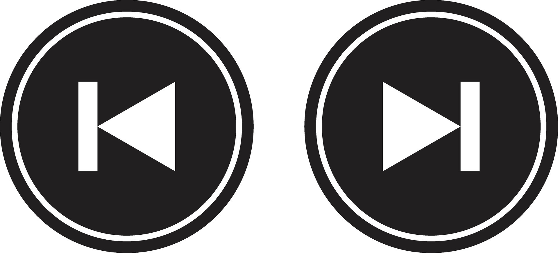 Previous and next button icon set in trendy style . Back and forward ...