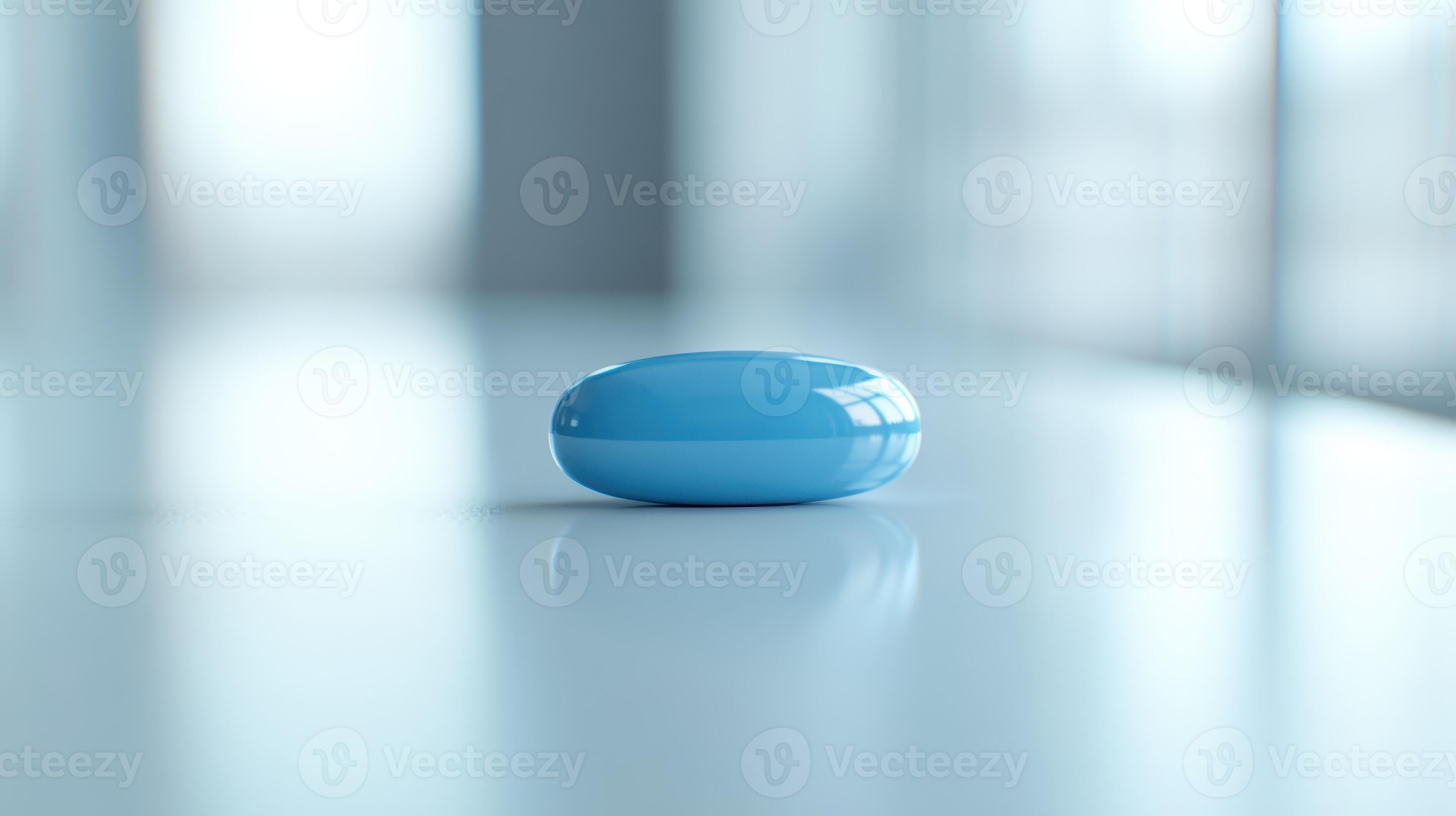 A Close-Up View of a Bright Blue Object on a Reflective Surface in a ...