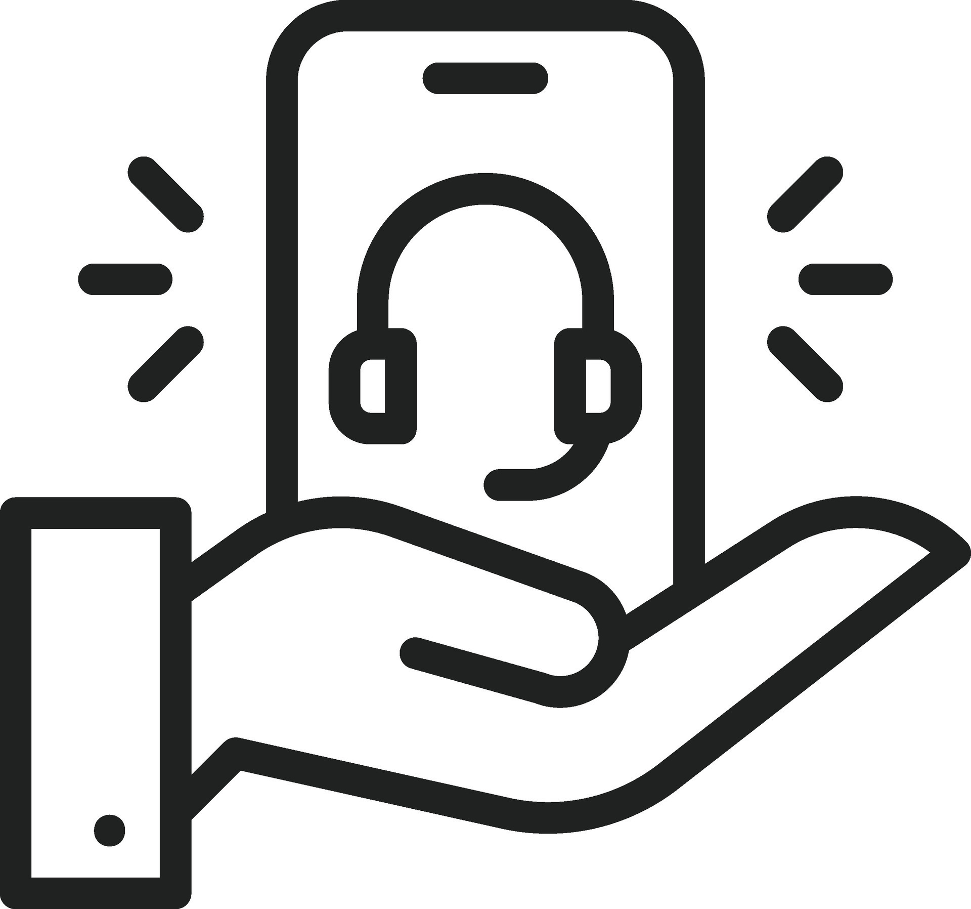 Smartphone Support icon vector image. Suitable for mobile apps, web apps and print media ...