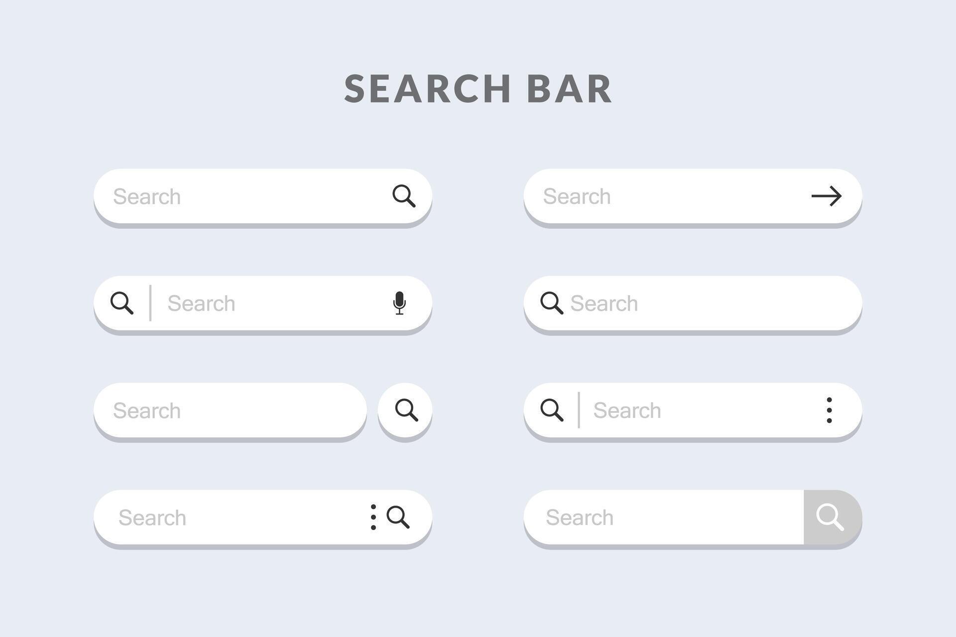 Search bar element design. Set of search boxes ui template 49212002 Vector Art at Vecteezy