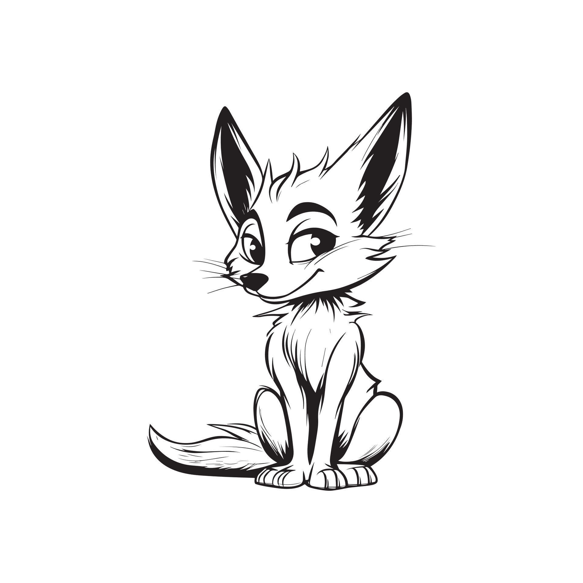 Jackal Outline Design, Jackal Clipart, A Play Jackal illustration in black and white 49212602 ...