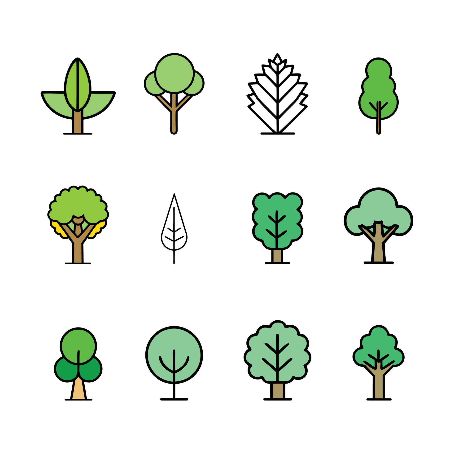 Tree icon set, tree logo 49215401 Vector Art at Vecteezy