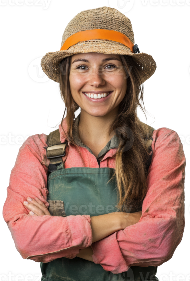 Smiling Female Gardener In Casual Attire Cut Out Stock 49222446 Png