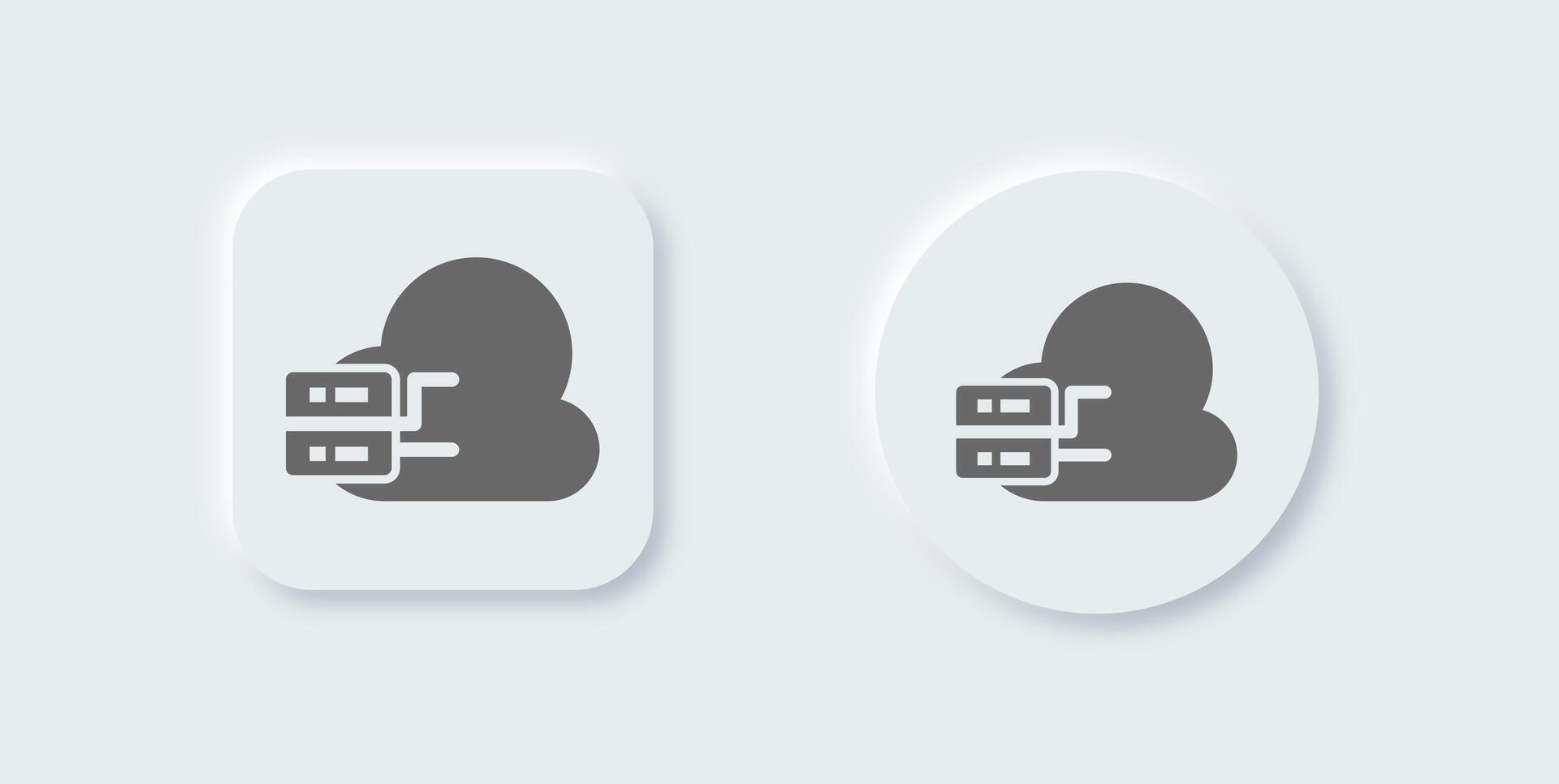 Cloud Computing Solid Icon In Neomorphic Design Style Server Signs