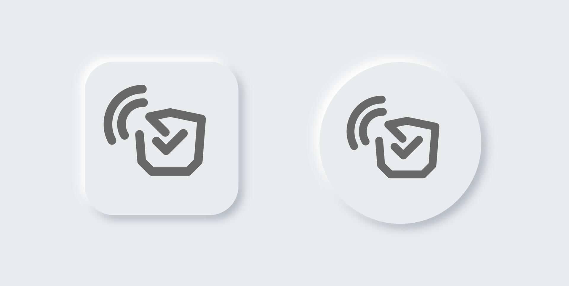Secure Connection Line Icon In Neomorphic Design Style Network Signs