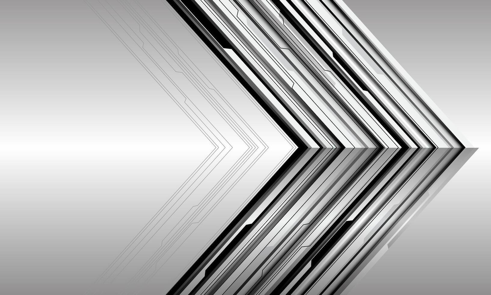 Abstract Silver Arrow Black Line Circuit Cyber Geometric Design Modern Futuristic Technology