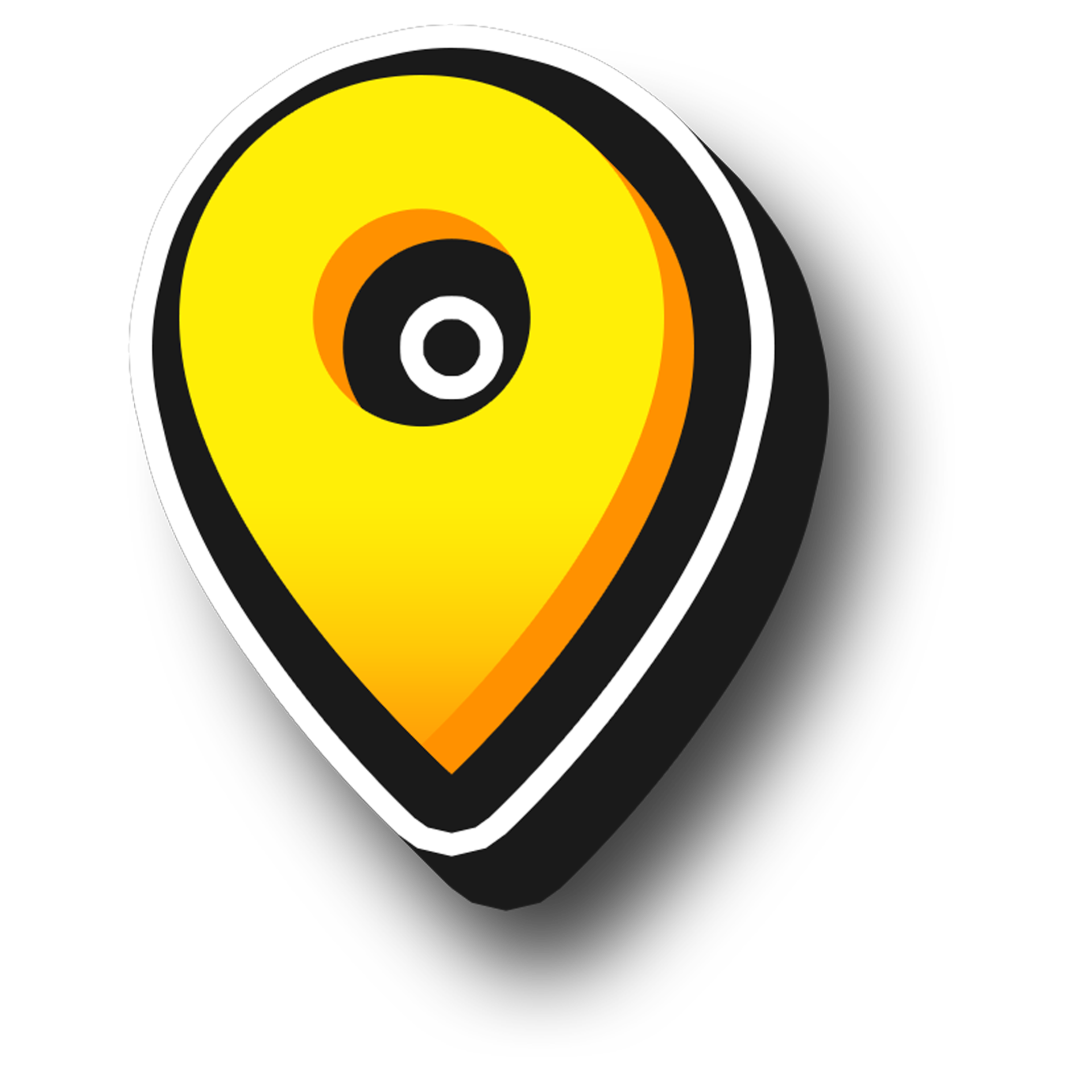 Yellow location pin navigation icon 49239790 PNG