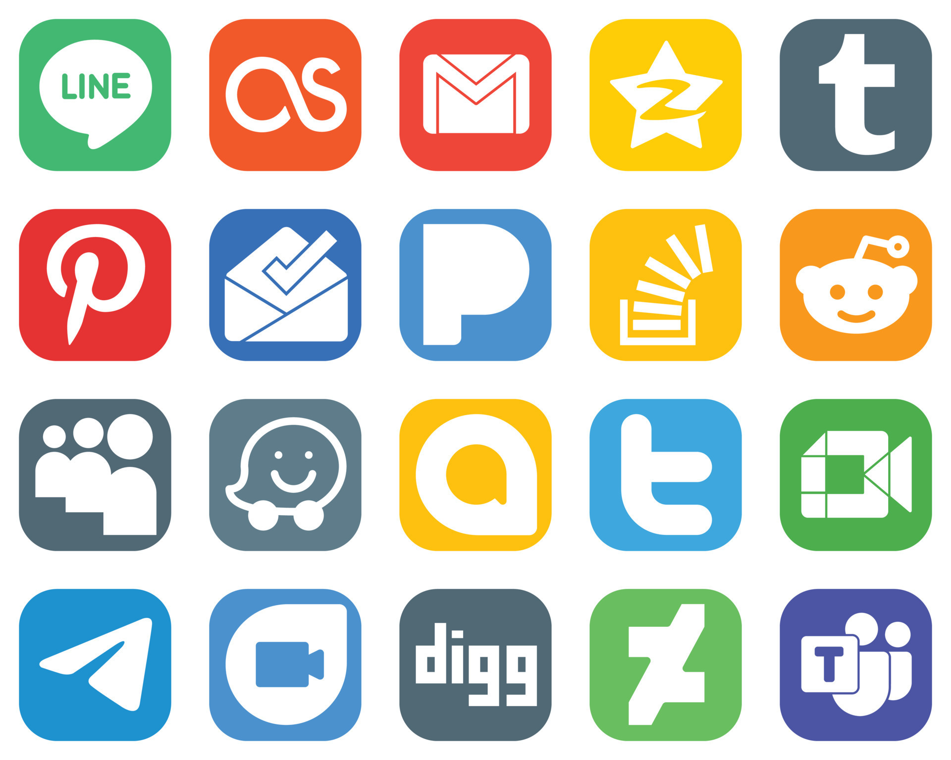 20 Versatile Social Media Icons such as myspace overflow tumblr stock and stockoverflow icons ...