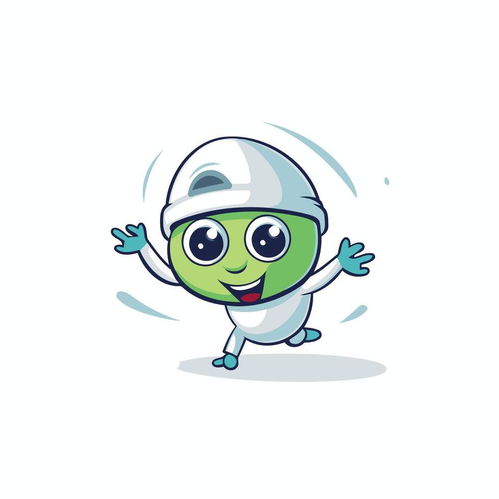 Cute Green Alien Cartoon Character Mascot Design Element Illustration 49241825 Vector Art At