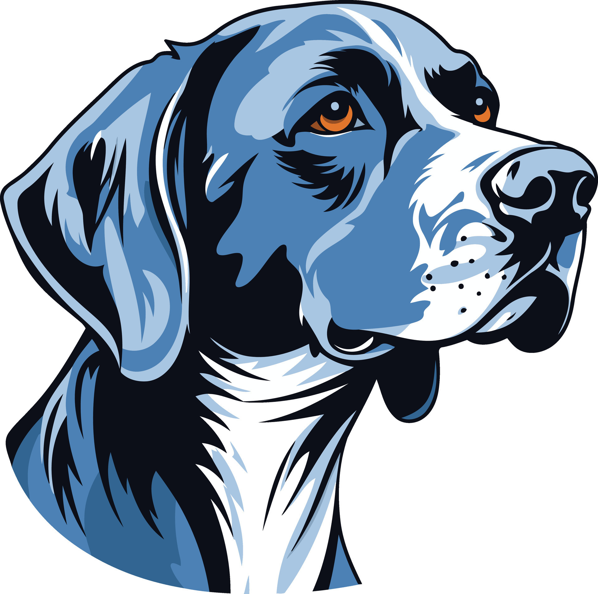 A striking illustration of a german shorthaired pointer dog, perfect for branding, logos, or ...