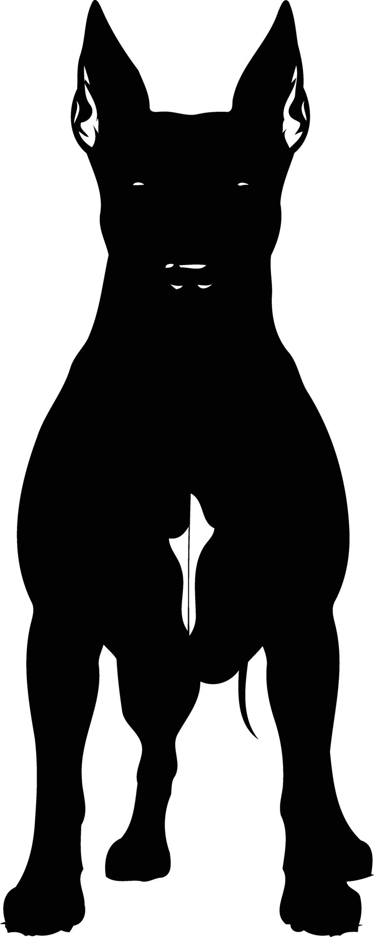 A simple, yet powerful silhouette of a dog, perfect for creating ... A simple, yet powerful silhouette of a dog, perfect for creating ...