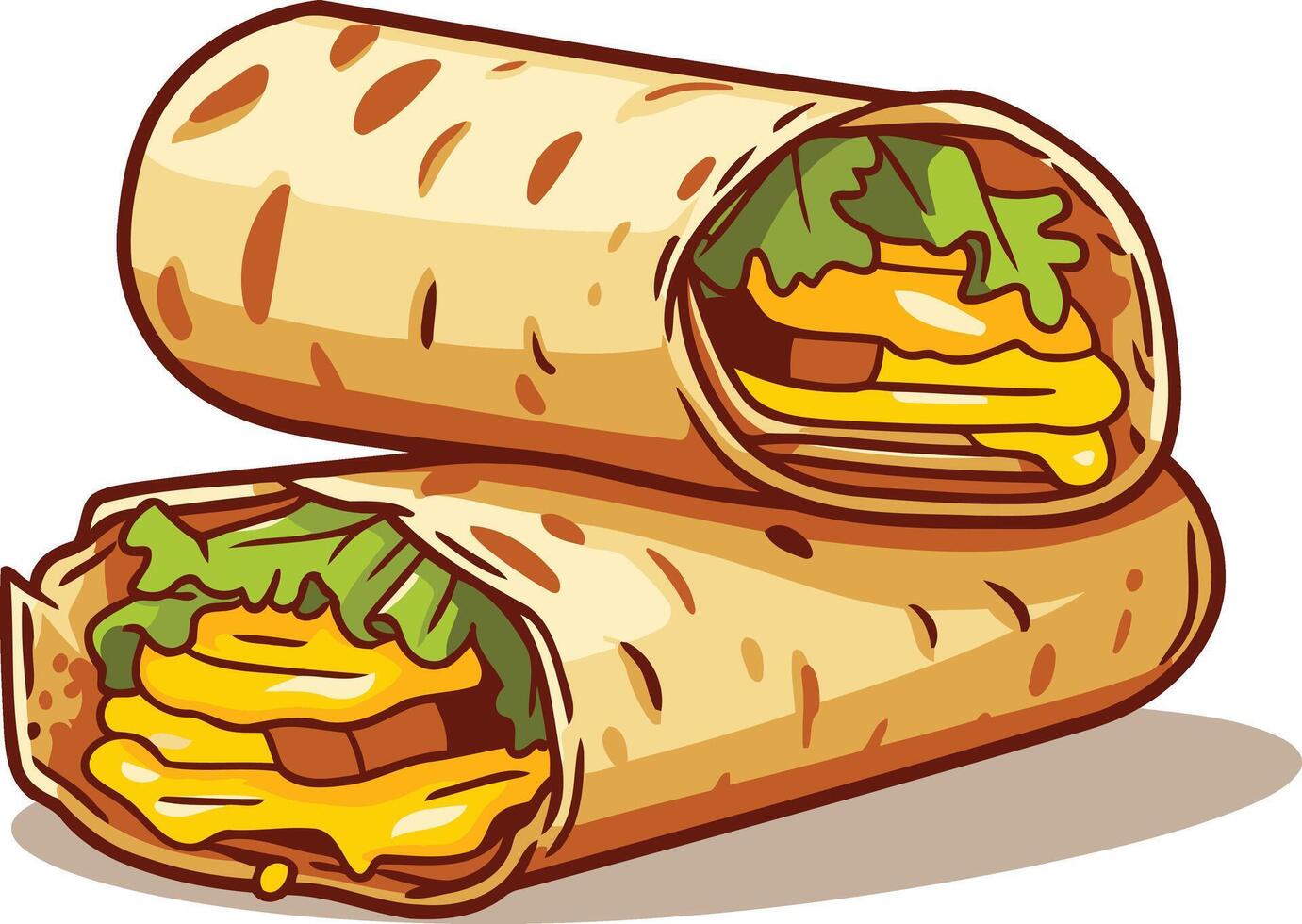 dibujos animados ilustración de dos delicioso burritos 49250551 Vector en Vecteezy