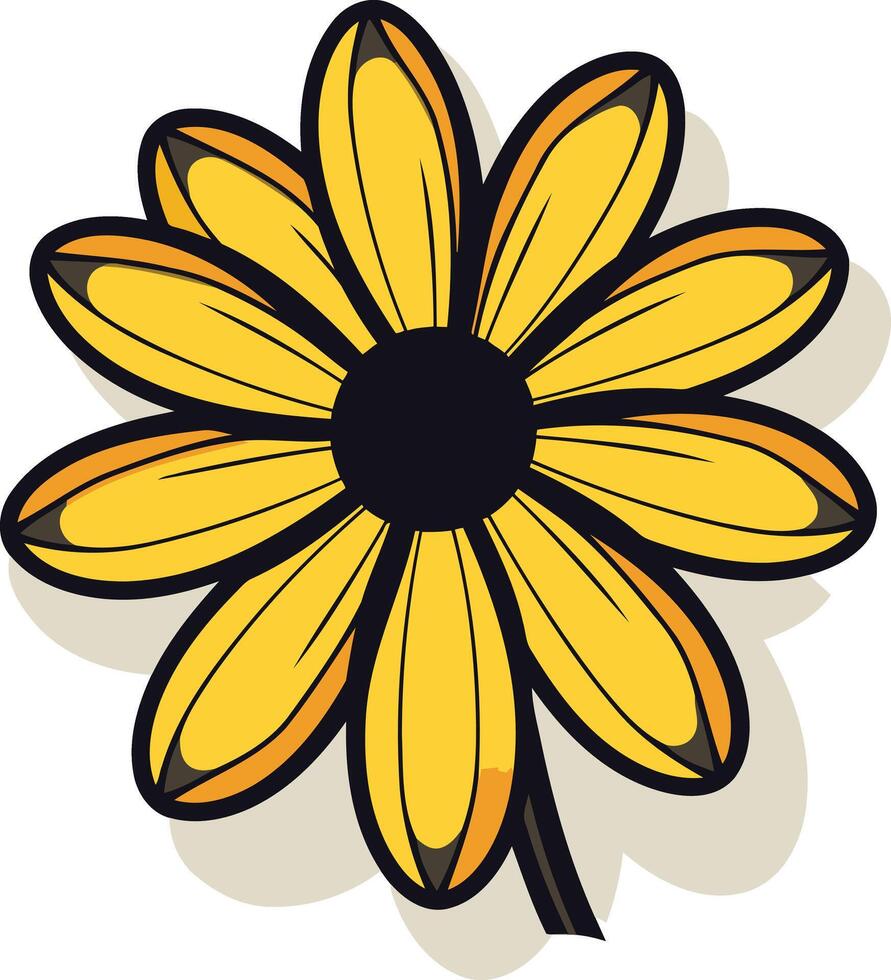 Yellow Flower with Black Center 49252309 Vector Art at Vecteezy