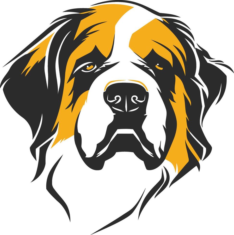 Saint Bernard Dog Portrait Illustration 49256583 Vector Art at Vecteezy