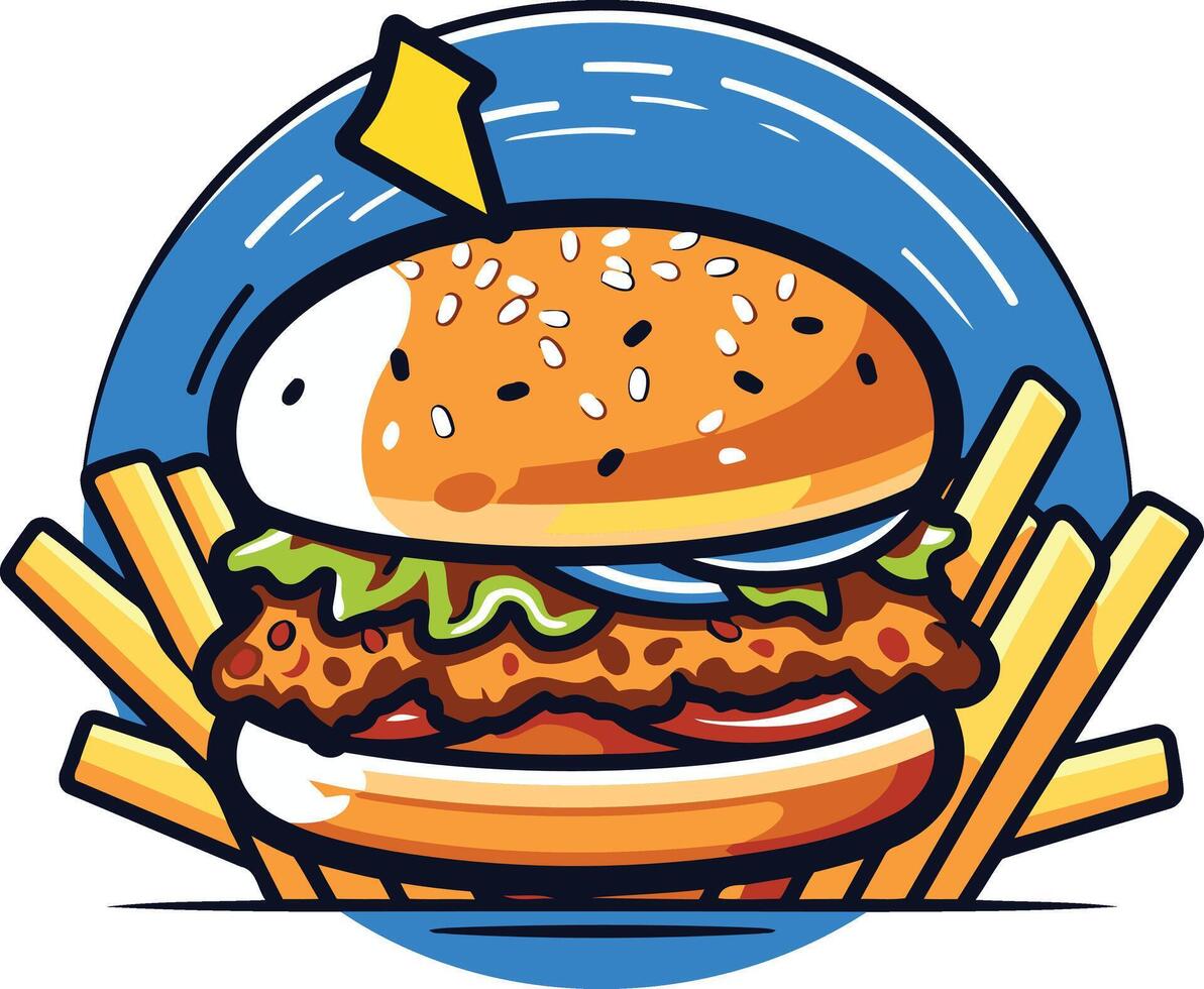 dibujos animados hamburguesa y francés papas fritas 49258342 Vector en ... dibujos animados hamburguesa y francés papas fritas 49258342 Vector en ...
