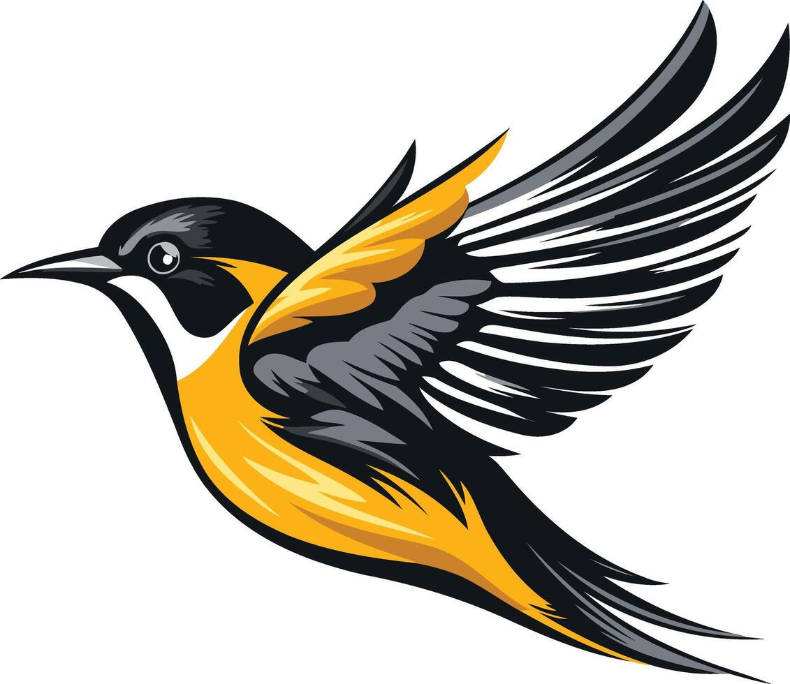 Yellow Bird in Flight 49259044 Vector Art at Vecteezy