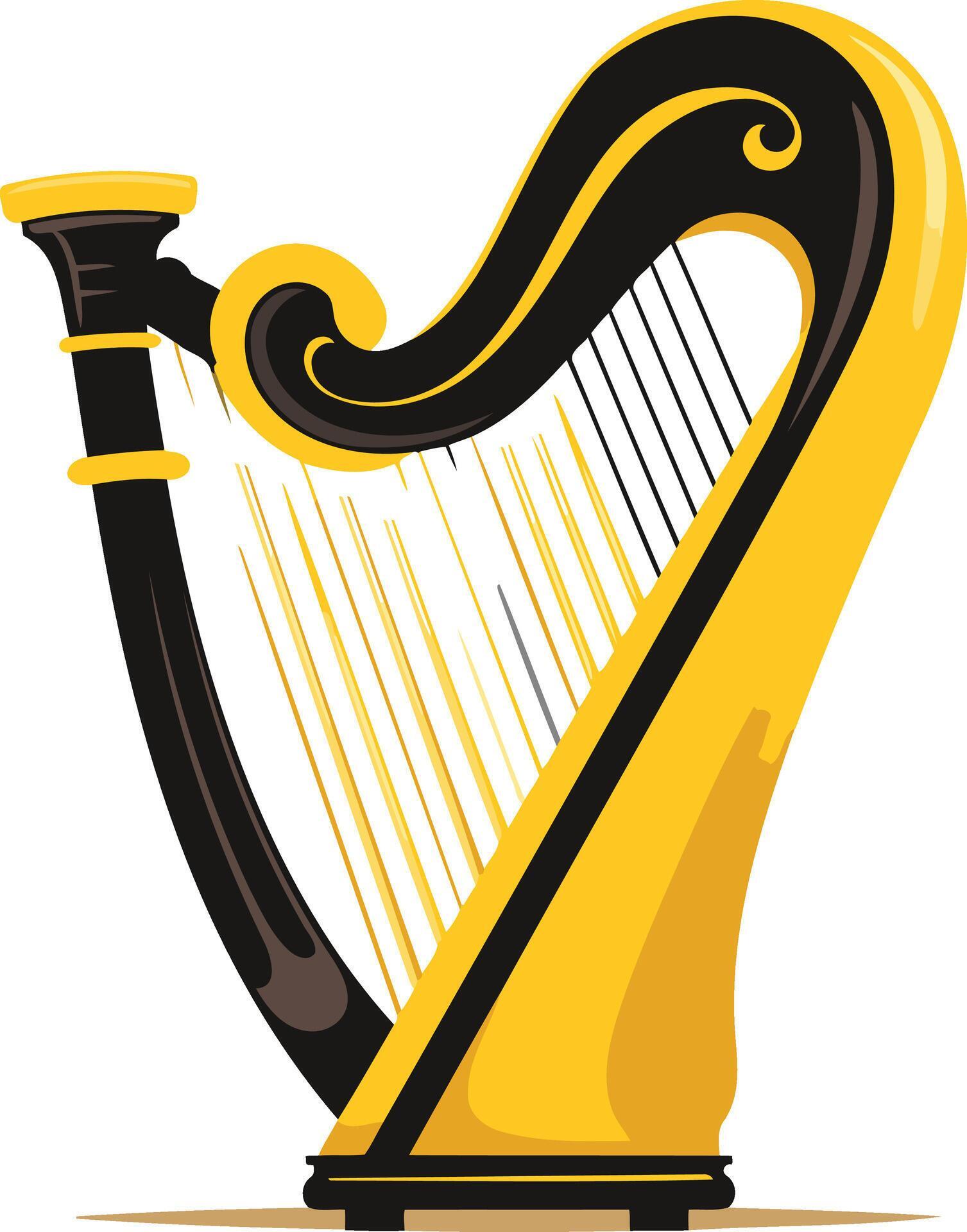 A Golden Harp on White Background 49268055 Vector Art at Vecteezy