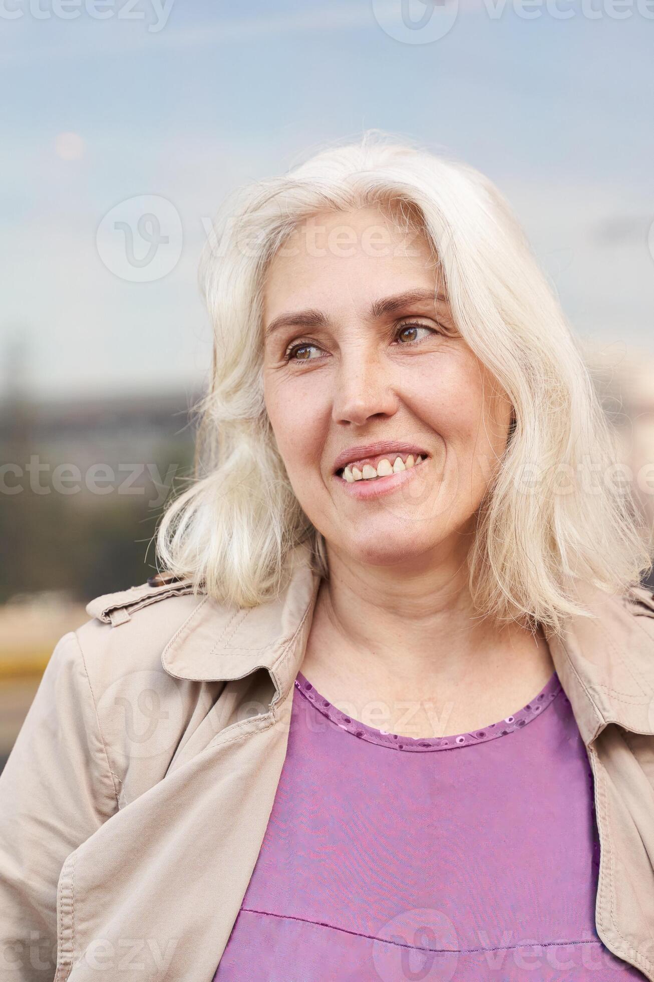 Pure skin care mature beauty portrait. Profile side view. Anti wrinkle ... Pure skin care mature beauty portrait. Profile side view. Anti wrinkle ...
