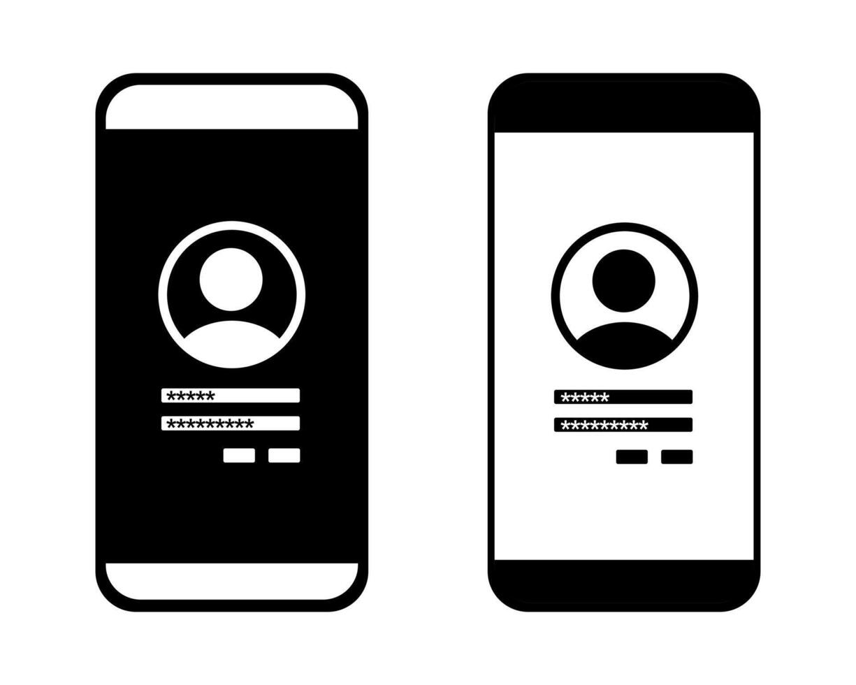 Password security access on mobile icon. Verification code. Private authorization sign ...