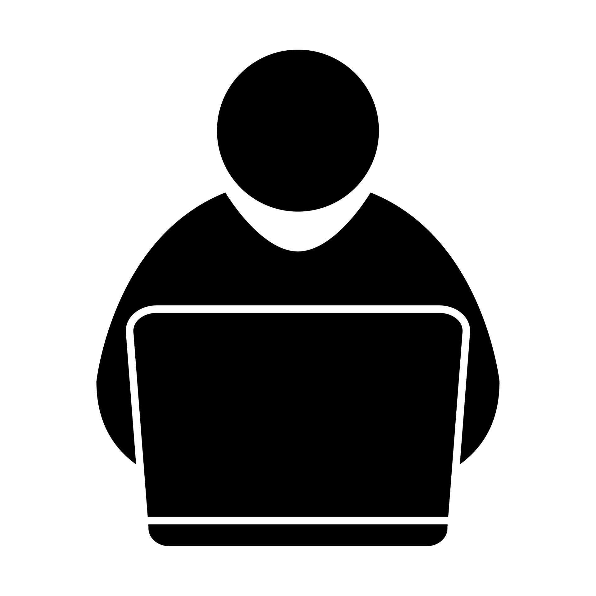 Man with laptop icon working office concept for your web design, logo ...