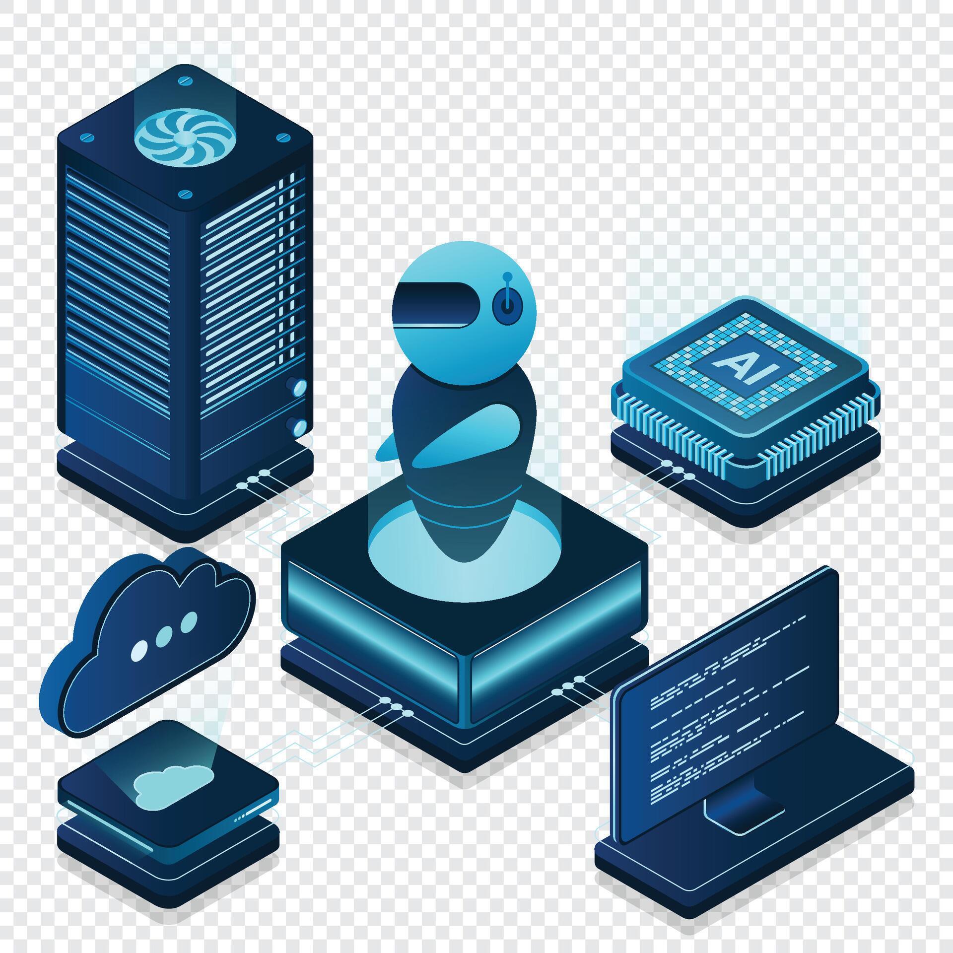 Artificial intelligence robot. System analysis. Big data processing ...