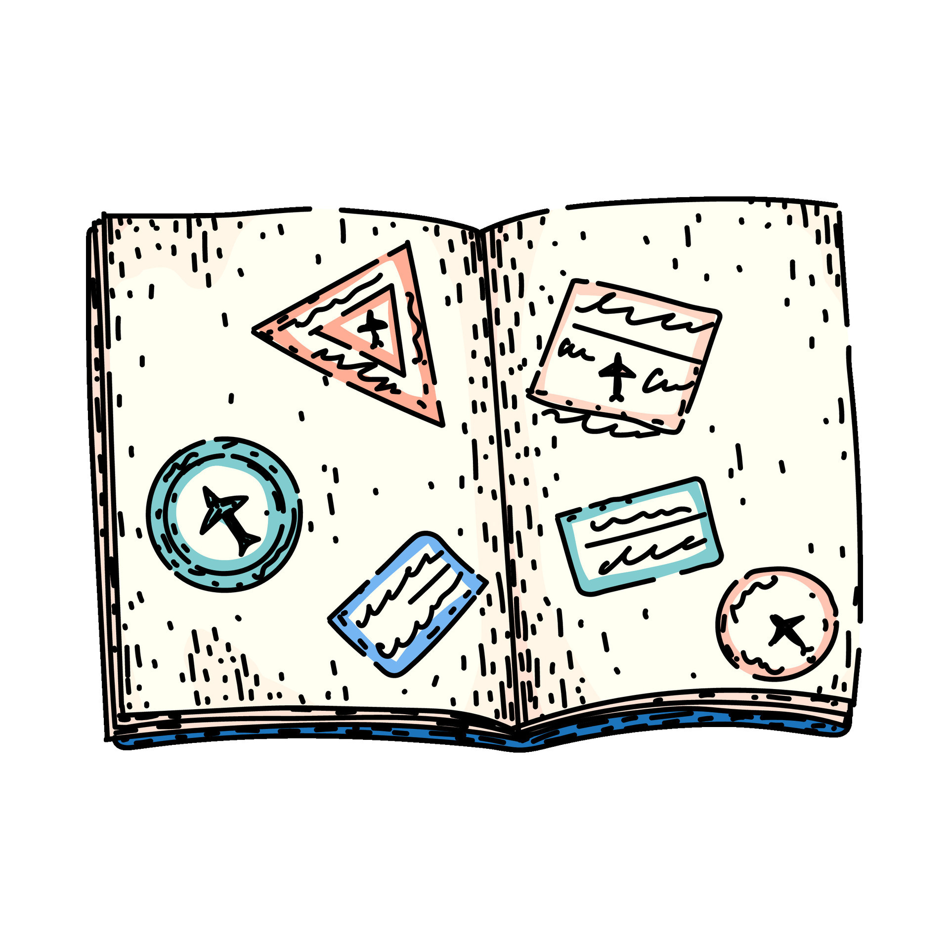 Travel Passport Sketch Hand Drawn 49304119 Vector Art At Vecteezy