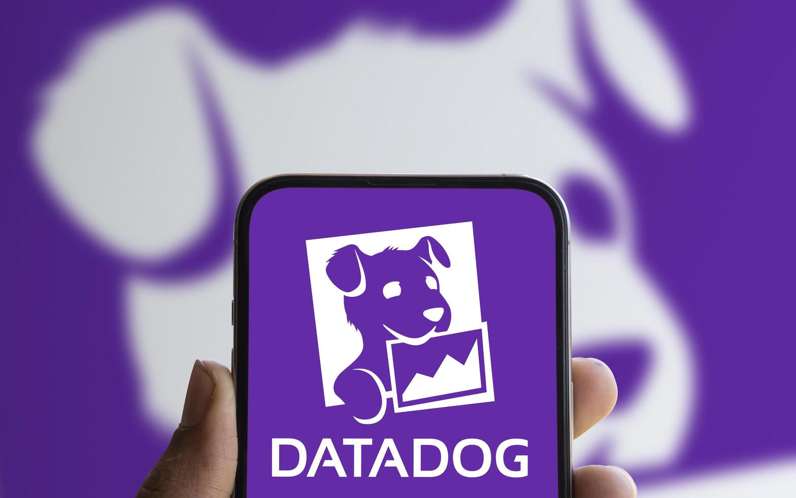 Dhaka, Bangladesh, 11 Aug 2024- DataDog logo is displayed on smartphone. Datadog is a SaaS ...
