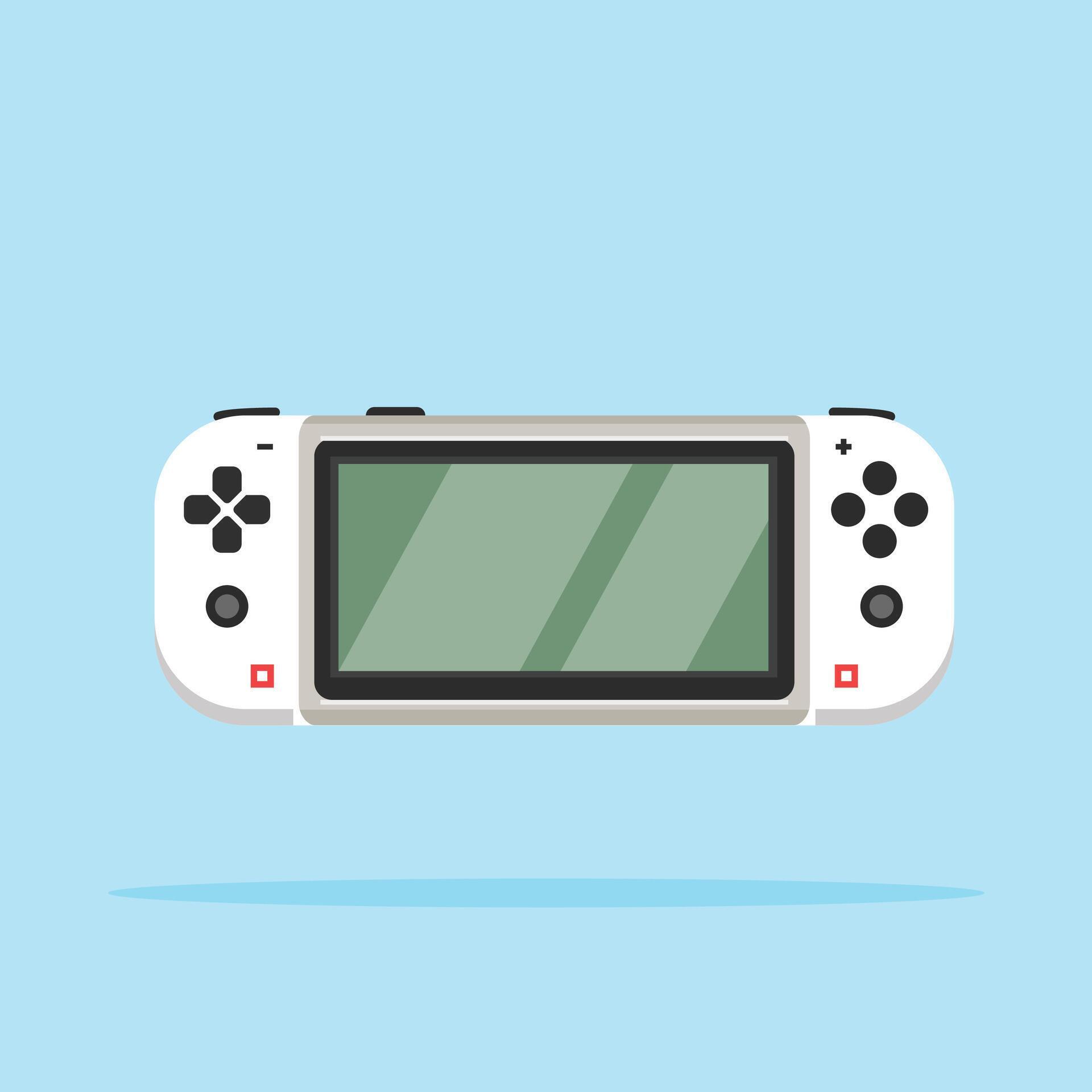 game controller with screen in the middle. illustration of modern ...