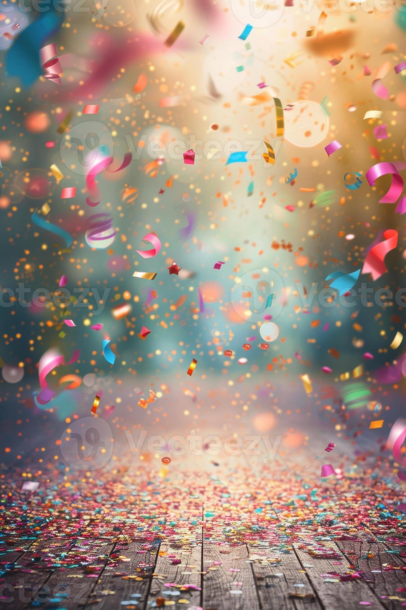 Colorful confetti falling gradually during celebration in a party atmosphere 49315907 Stock ...