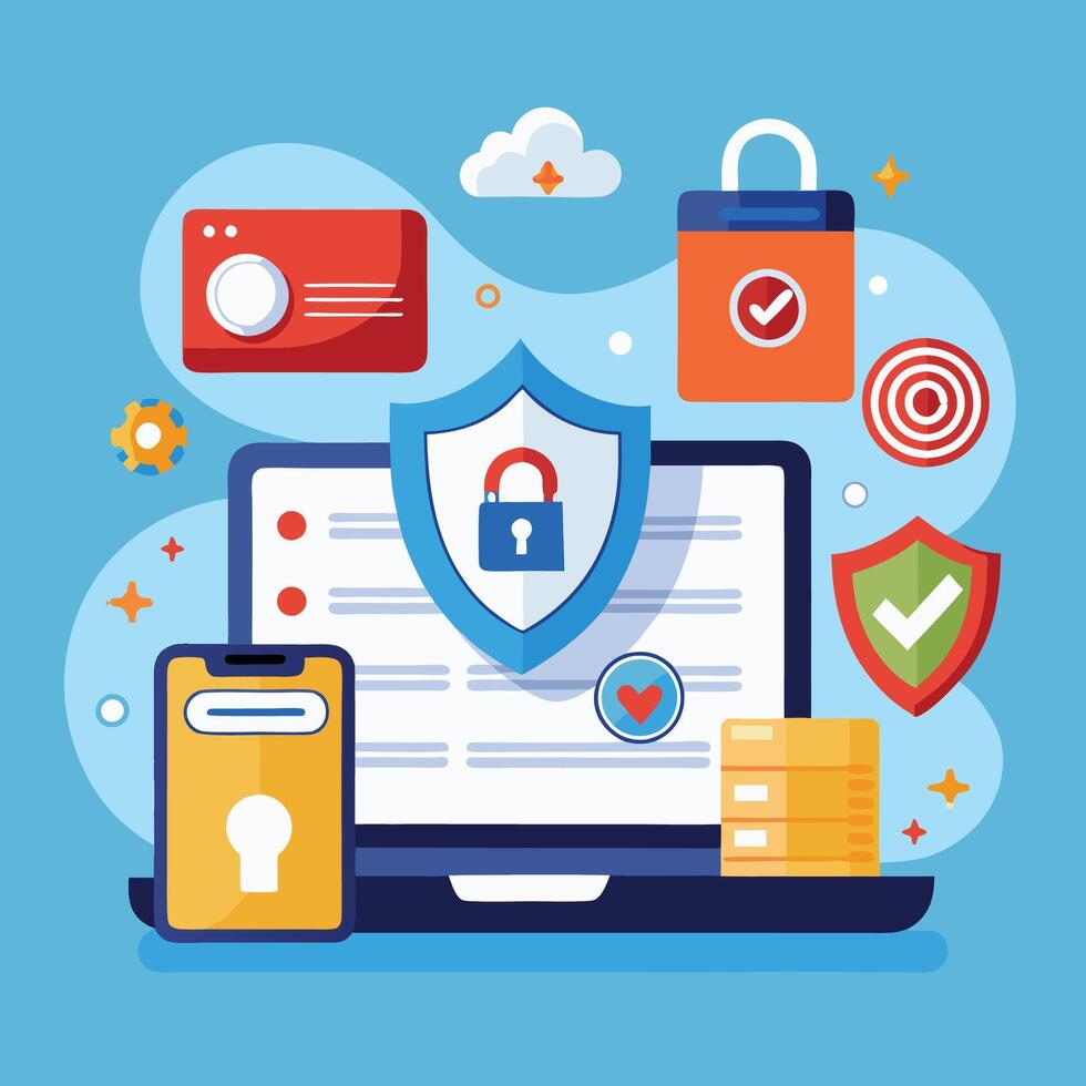 Cybersecurity Illustration For Online Users 49316250 Vector Art At Vecteezy