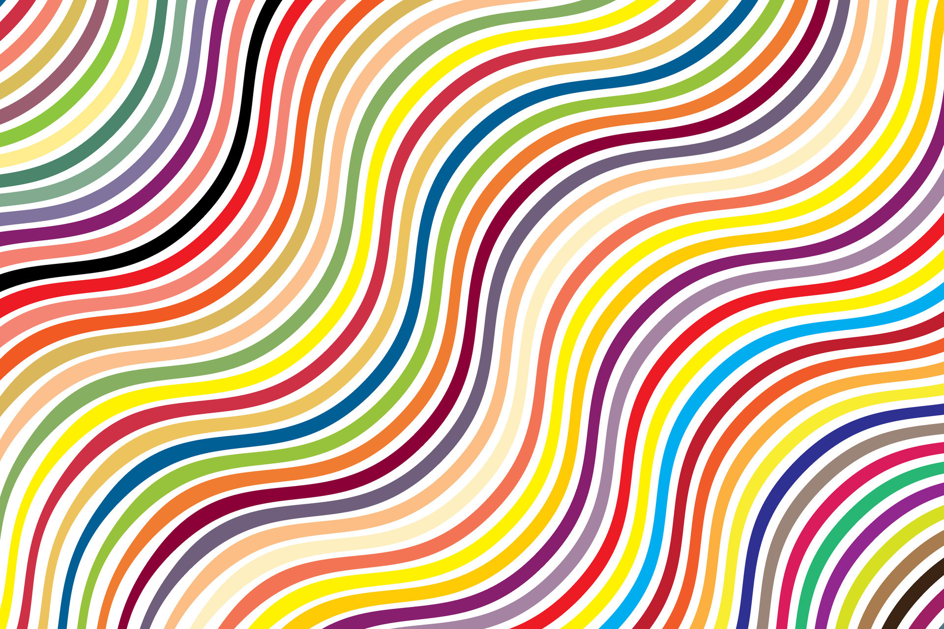 Simple Abstract Rainbow Color Daigonal Smooth Zig Zag Line Pattern