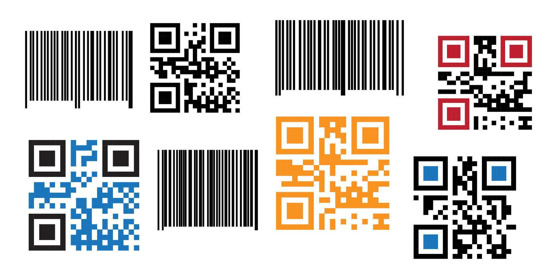 Fake QR code and Barcode set symbol illustration. 49318372 Vector Art ...